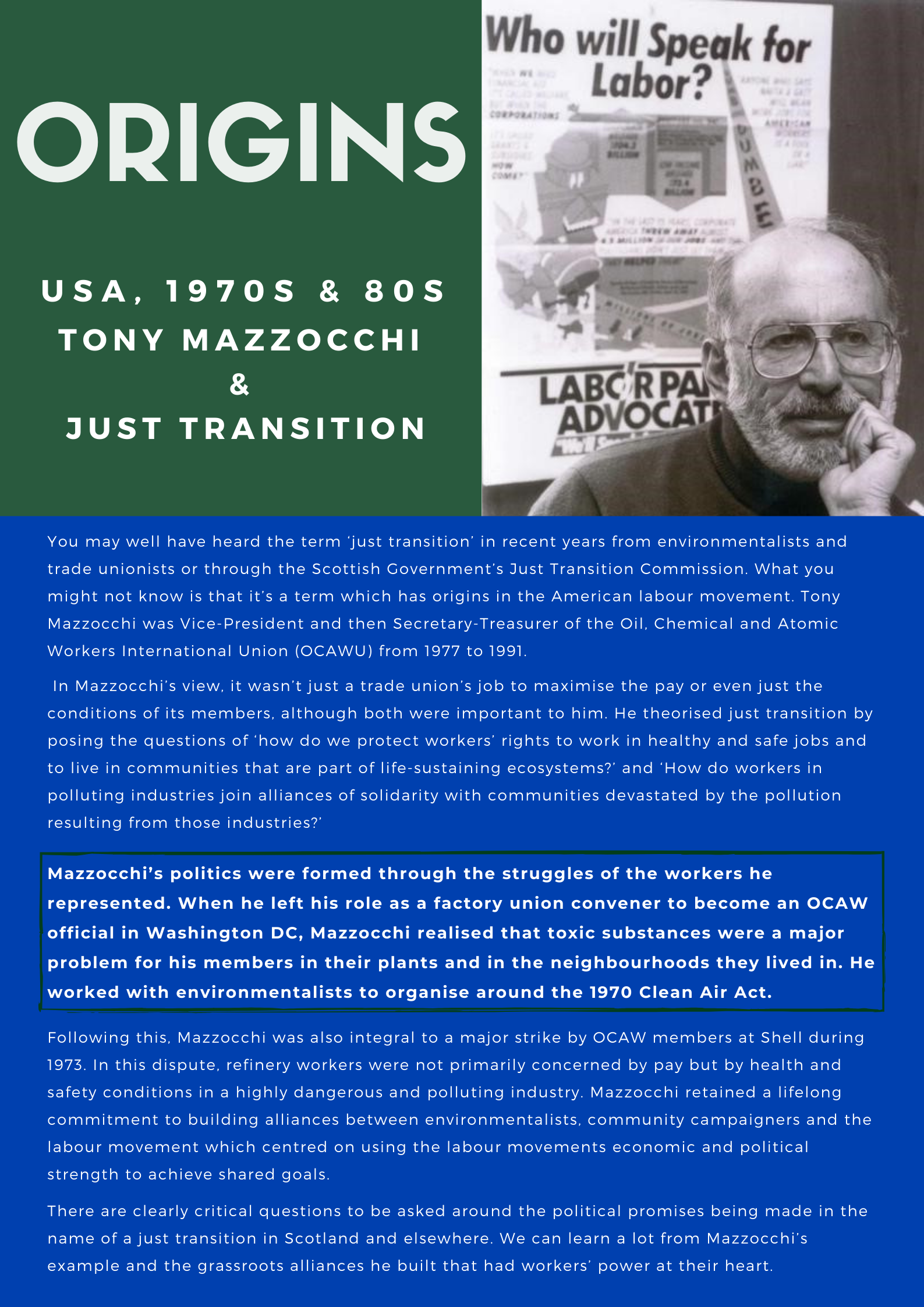 Origins of Just Transition - Friends of the Earth Scotland